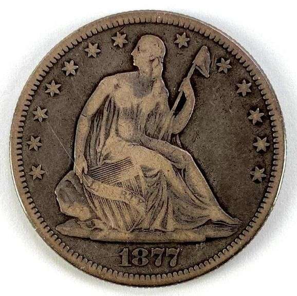 1877 S Seated Liberty Silver Half Dollar - Matthew Bullock Auctioneers