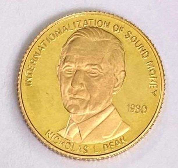 RARE Gold Standard $5 1980 Nicholas L. Deak 1/20th oz. Pure Gold Round ...