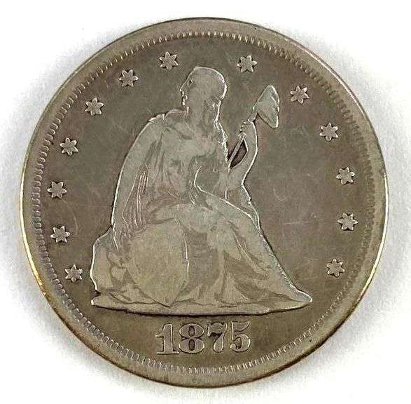 1875 CC Seated Liberty 20 Cent Piece - Matthew Bullock Auctioneers