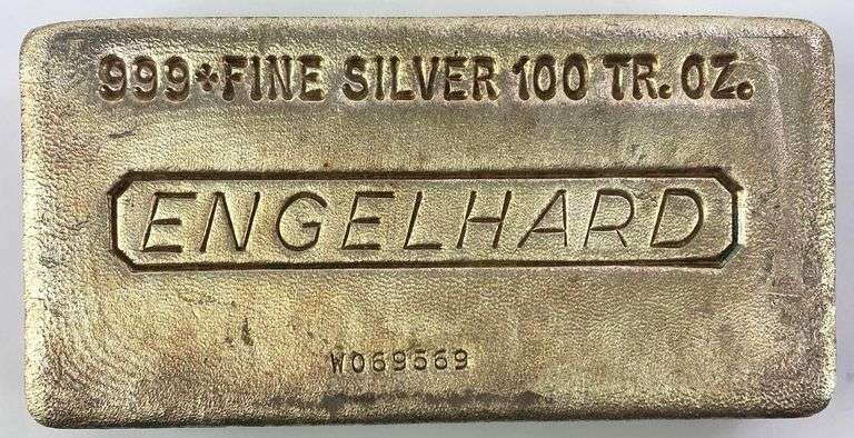 Engelhard Horizontal 100oz. 999 Fine Silver Ingot / Bar - Matthew ...