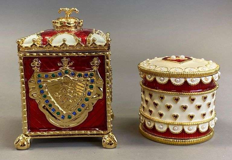 Group of 2 Wendy Reed Porcelain Enamel Miniature Boxes - Matthew ...