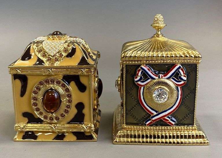 Group of 2 Wendy Reed Porcelain Enamel Miniature Boxes - Matthew ...