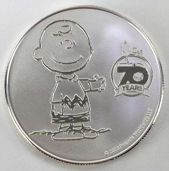 2020 Charlie Brown 70th Anniversary 1oz. .999 Fine Silver Round ...