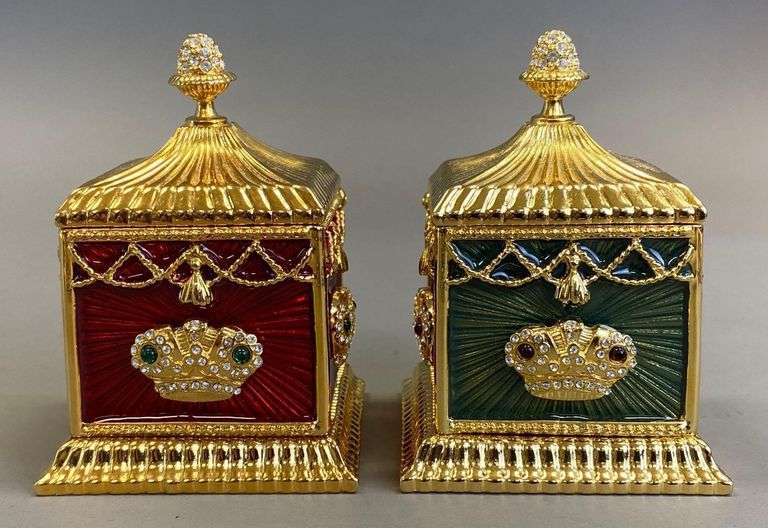 Group of 2 Wendy Reed Porcelain Enamel Miniature Boxes - Matthew ...