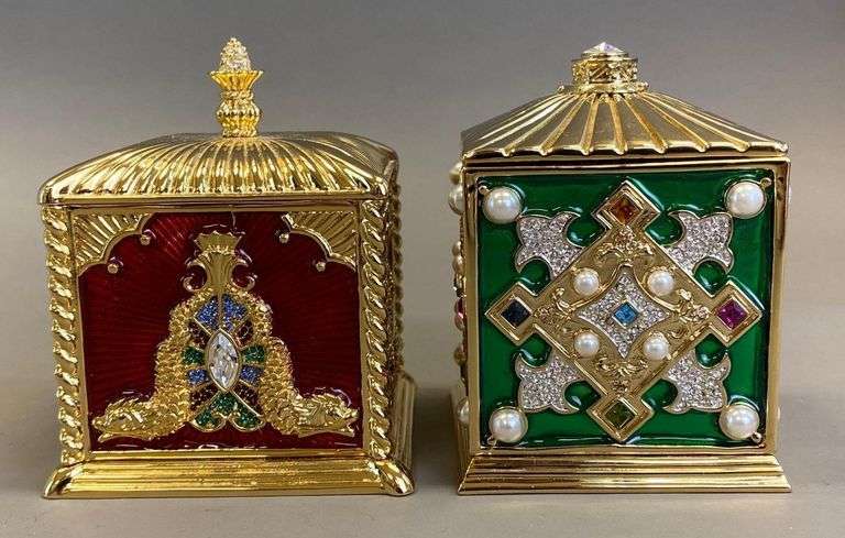 Group of 2 Wendy Reed Porcelain Enamel Miniature Boxes - Matthew ...