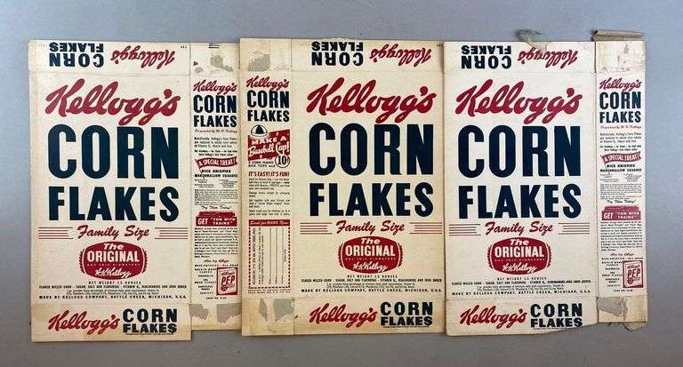 Group of 3 Vintage Kellogs Cornflakes Sports Cereal Boxes - Matthew ...