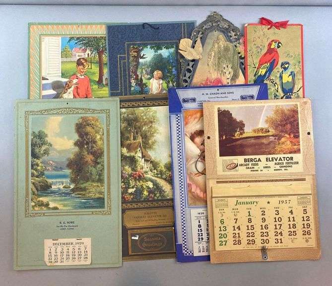 Group of 8 Assorter Advertising Calendars - Matthew Bullock Auctioneers