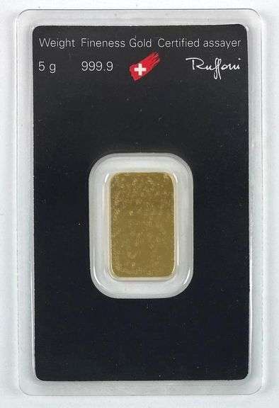 Argor-Heraeus Vertical 5g .9999 Fine Gold Ingot / Bar - Matthew Bullock ...