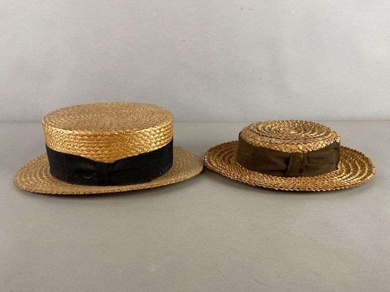 Group of 2 Antique Woven State Fair Hats - Matthew Bullock Auctioneers