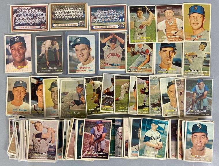 115+ 1957 Topps Baseball Cards with Stars and Team Cards - Matthew ...