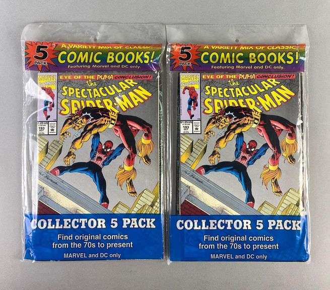Group of 2 Marvel and DC Comics Collector 5 Pack of Comic Books ...