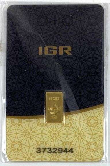 IGR Vertical 1 gram 999.9 Fine Gold Ingot / Bar - Matthew Bullock ...