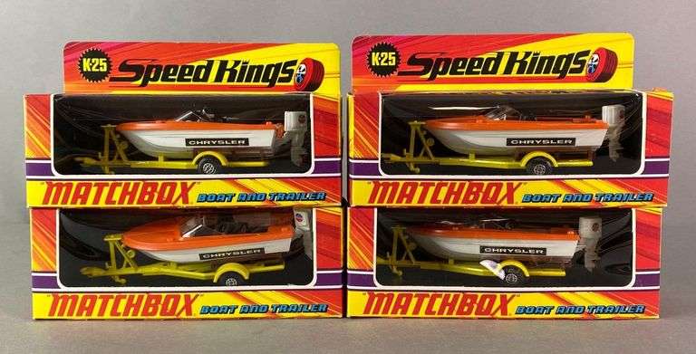 Group of 4 Matchbox Speed Kings K-25 Boat and Trailers - Matthew ...