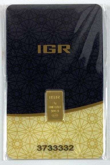 IGR Vertical 0.5g 999.9 Fine Gold Ingot / Bar - Matthew Bullock Auctioneers