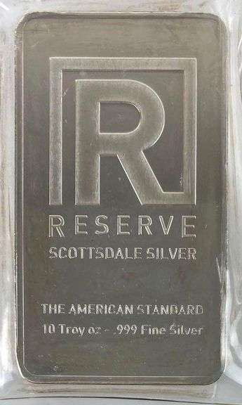Reserve Scottsdale Silver Vertical 10oz. .999 Fine Silver Ingot / Bar ...