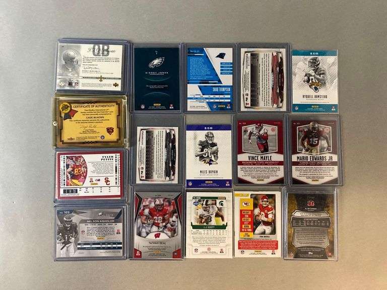 21 - Assorted Football Autograph Card Jersey Cards with Rookies ...
