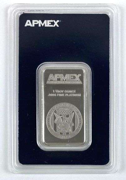 APMEX Vertical 1oz. .9995 Fine Platinum Ingot / Bar - Matthew Bullock Auctioneers