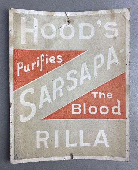 Antique Hoods Sarsaparilla Country Store Advertising Cardboard Sign ...