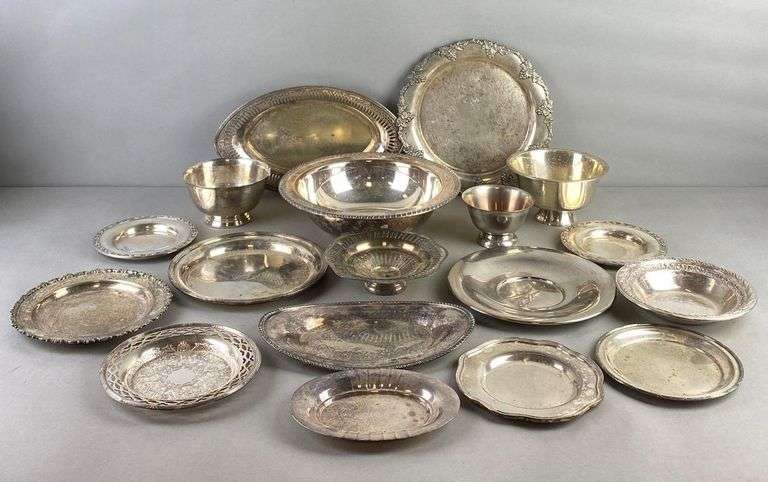 Group of 19 Antique Silverplate Dishes - Matthew Bullock Auctioneers