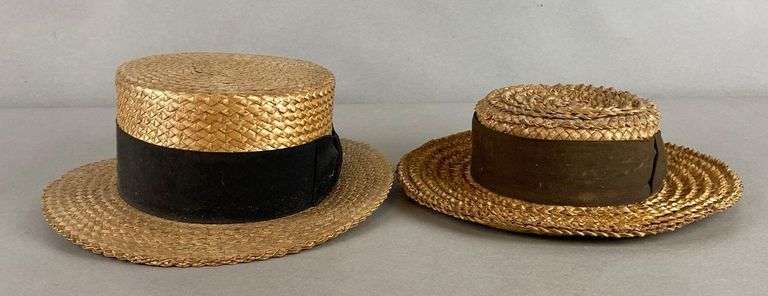 Group of 2 Antique Woven State Fair Hats - Matthew Bullock Auctioneers