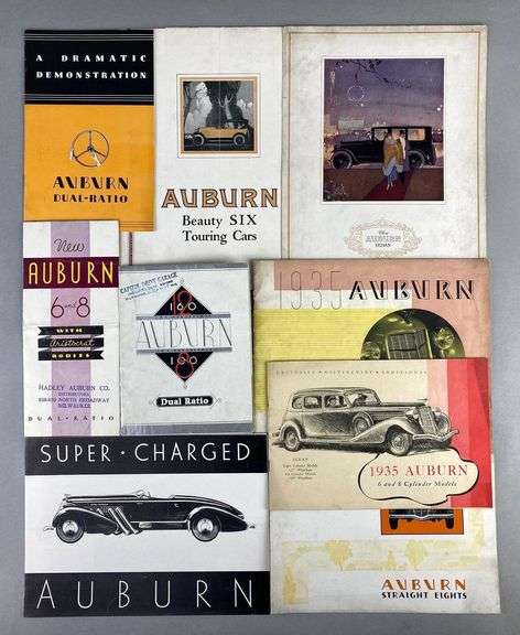 Group of 9 1930s Auburn Automobile Catalogs - Matthew Bullock Auctioneers