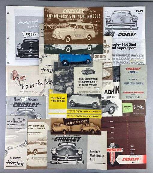 Group of 25+ 1930s-50s Crosley Automobile Ephemera - Matthew Bullock ...