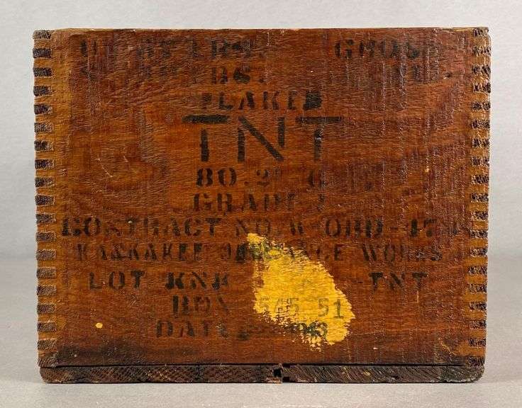 TNT I.C.C. -14 High Explosives Wood Advertising Crate - Matthew Bullock ...