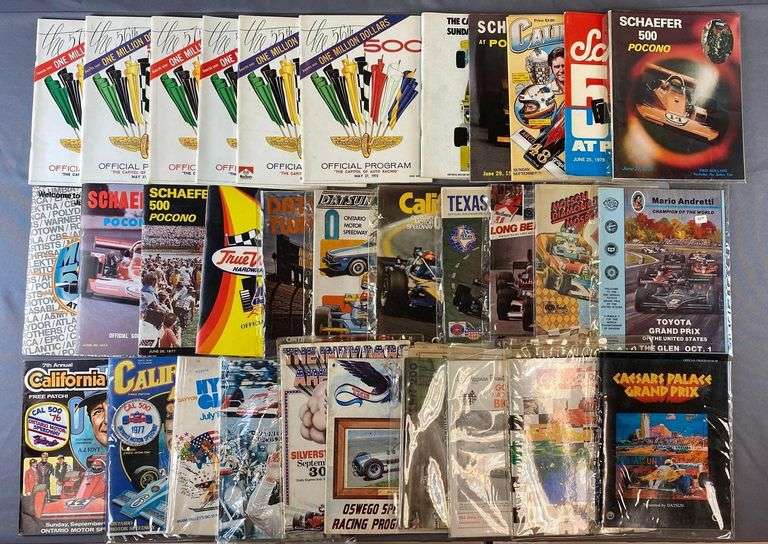 Group of Auto Racing Programs from the 1970s - Matthew Bullock Auctioneers