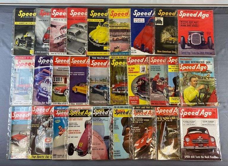 Vintage Group of 28 Speed Age Magazines 1950s - Matthew Bullock Auctioneers