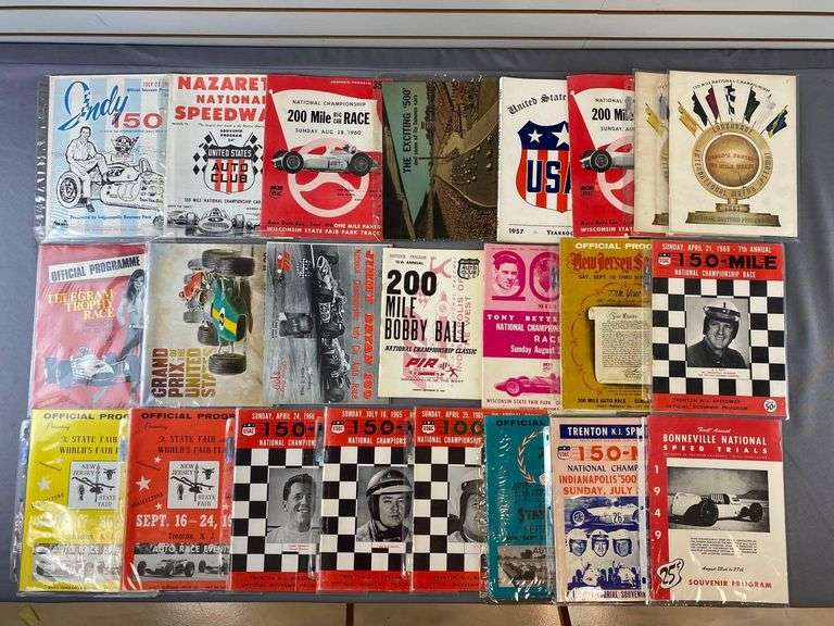 Group of 23 1940s-60s Auto Racing Programs - Matthew Bullock Auctioneers