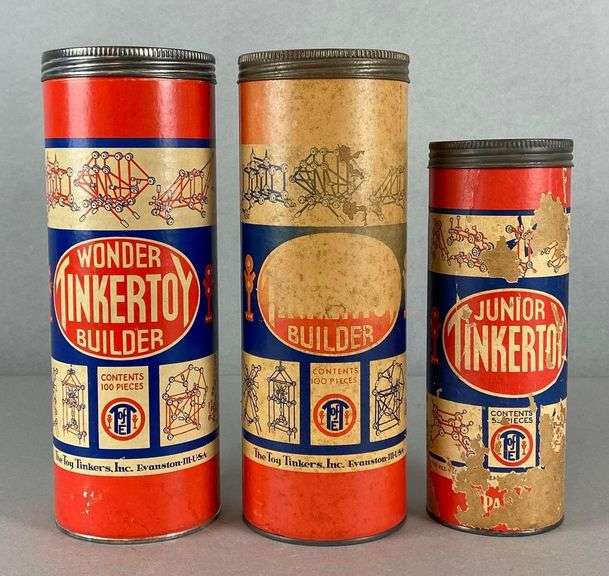 Group of 3 Tinkertoy Winder Builder Sets - Matthew Bullock Auctioneers