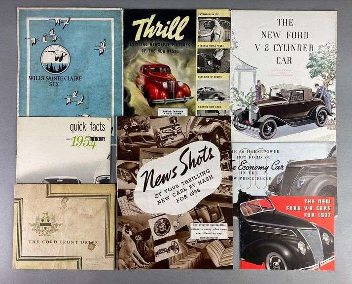 Group of 8 1930s-50s Automobile Catalogs and Advertisements - Matthew ...