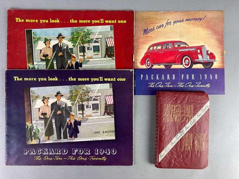 Group of 4 1940 Packard Catalogs and Data Book - Matthew Bullock ...
