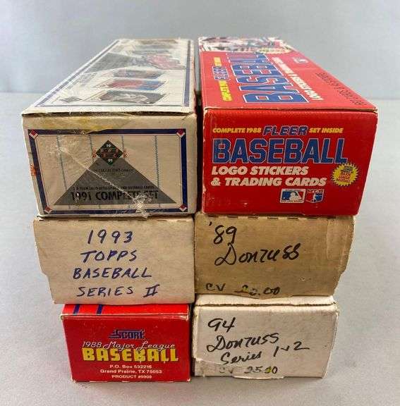 Group of 6 Baseball Card Sets 1988-94 - Matthew Bullock Auctioneers
