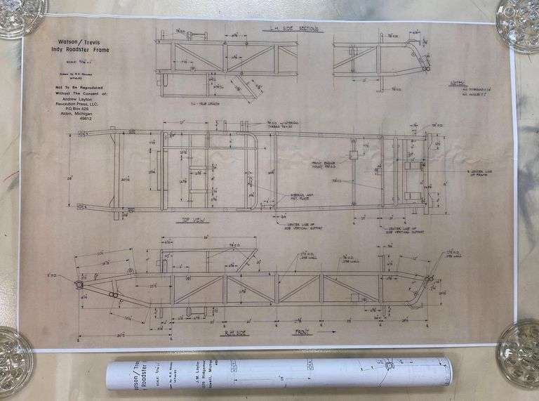 AJ Watson Indy Car Roadster Blueprint 24 x 36 Inch 2Copies - Matthew ...