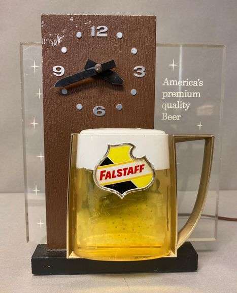 Falstaff Light Up Beer Advertising Clock - Matthew Bullock Auctioneers