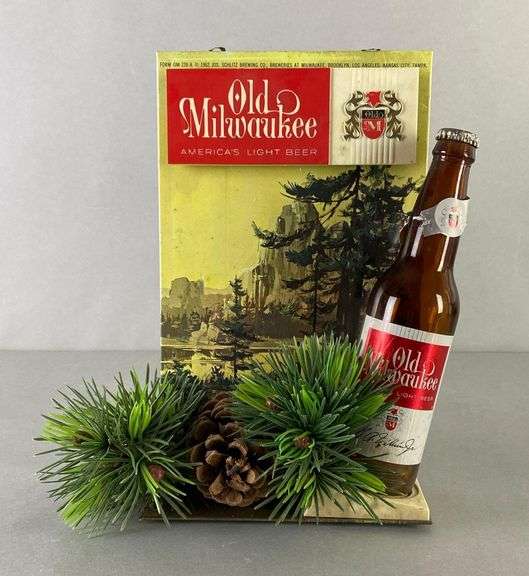 1962 Old Milwaukee Bottle Advertising Bar Back Beer Sign - Matthew ...