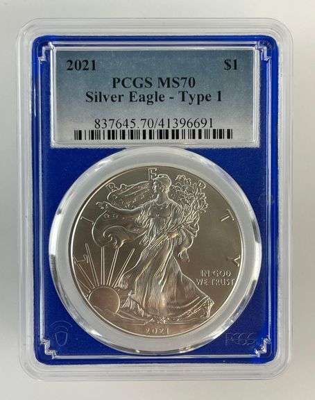 2021 US Mint Silver American Eagle .999 Fine Silver PCGS MS70 Type 1 - Matthew Bullock Auctioneers