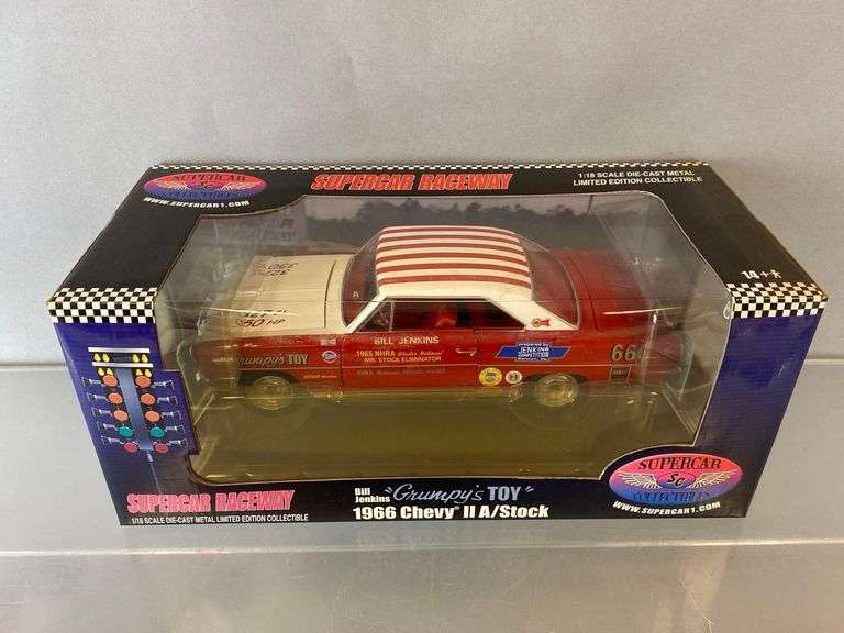 Auto World Supercar Collectibles Grumpys Toy 1966 Chevy II A/Stock ...