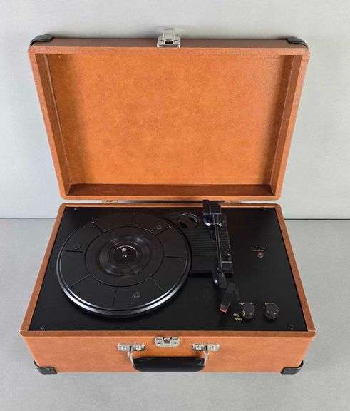Restoration Hardware Portable Record Player - Matthew Bullock Auctioneers