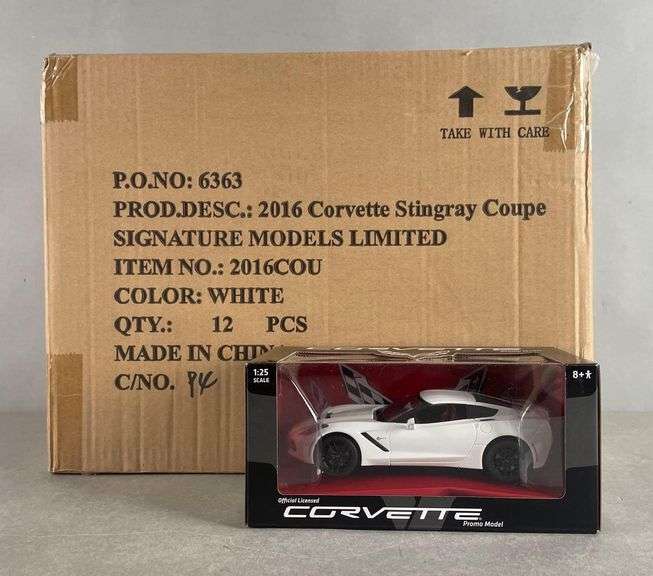 Shipping Box of 12 2016 Chevy Corvette Stingray Coupe White Promo Cars ...