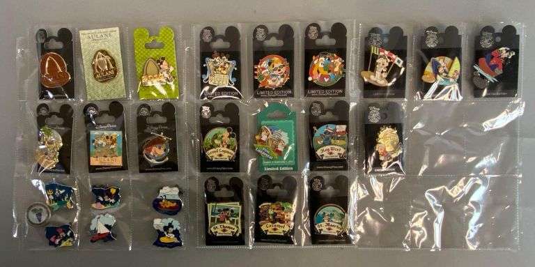Group of 26 Disney Enamel Pins - Matthew Bullock Auctioneers
