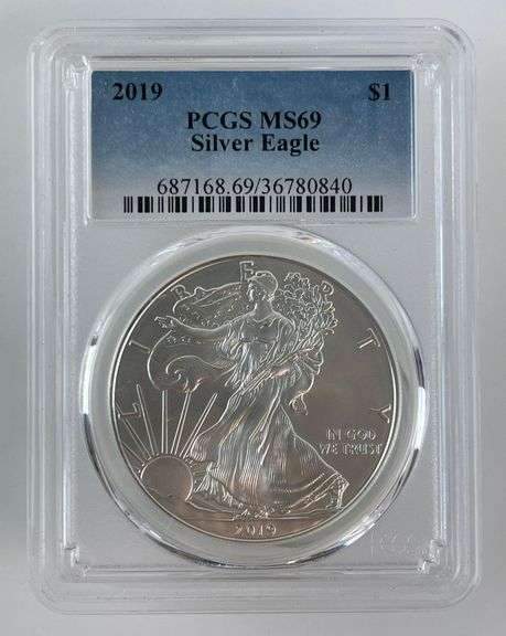 2019 US Mint Silver American Eagle .999 Fine Silver PCGS MS69 - Matthew Bullock Auctioneers