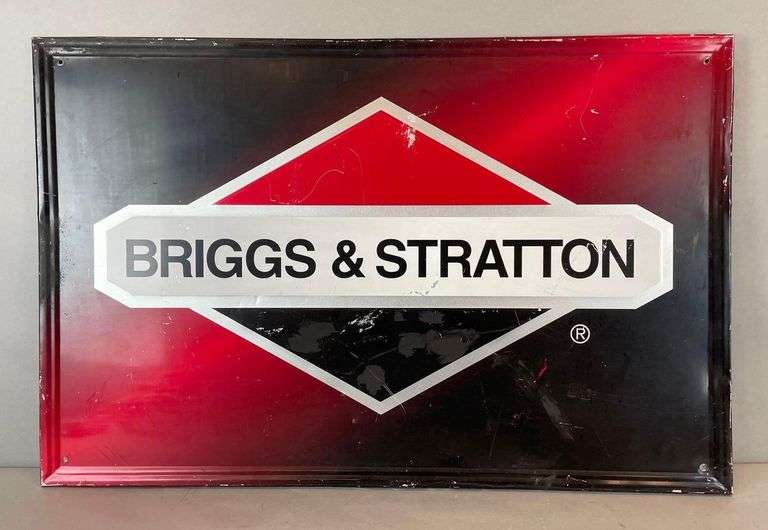 Briggs and Stratton Metal Advertising Sign - Matthew Bullock Auctioneers