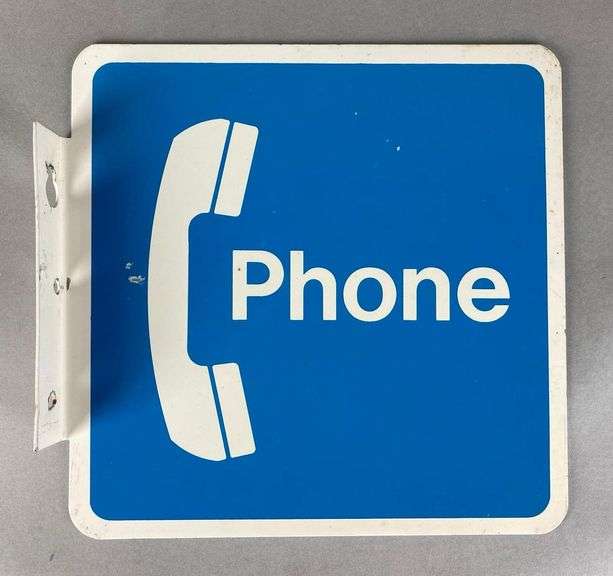 Phone Booth Advertising Flange Metal Sign - Matthew Bullock Auctioneers