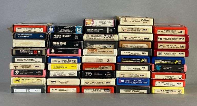 Group of 40+ 8 Track Tapes - Matthew Bullock Auctioneers