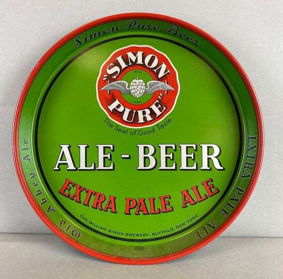 Simon Pure Metal Beer Advertising Tray - Matthew Bullock Auctioneers
