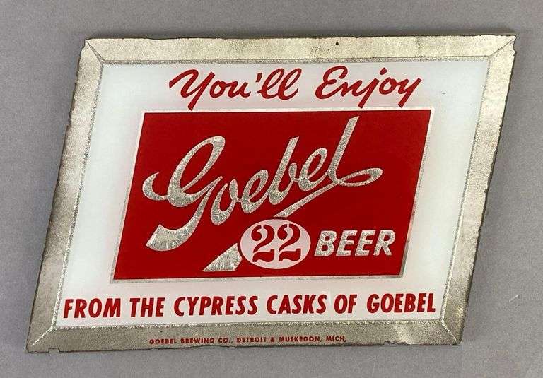 Vintage Goebel 22 Beer ROG Easel Back Advertising Beer Sign - Matthew ...