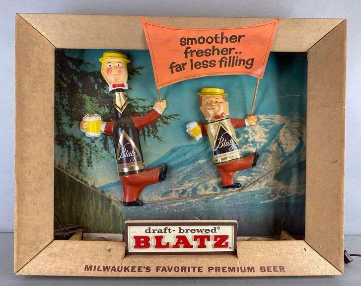 Vintage Blatz Light Up Cardboard Advertising Beer Sign - Matthew ...