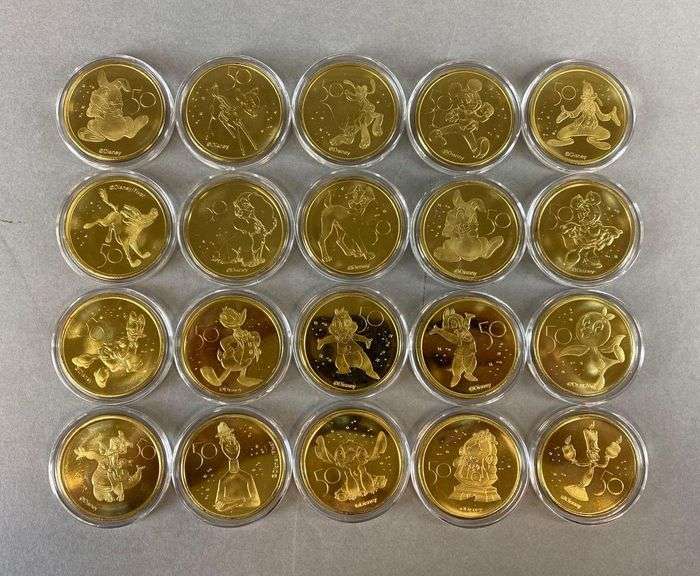 Group of Disney 50th Anniversary Tokens - Matthew Bullock Auctioneers